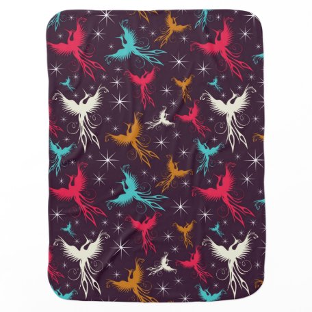 Phoenix Birds Figure Pattern Fabric | Zazzle