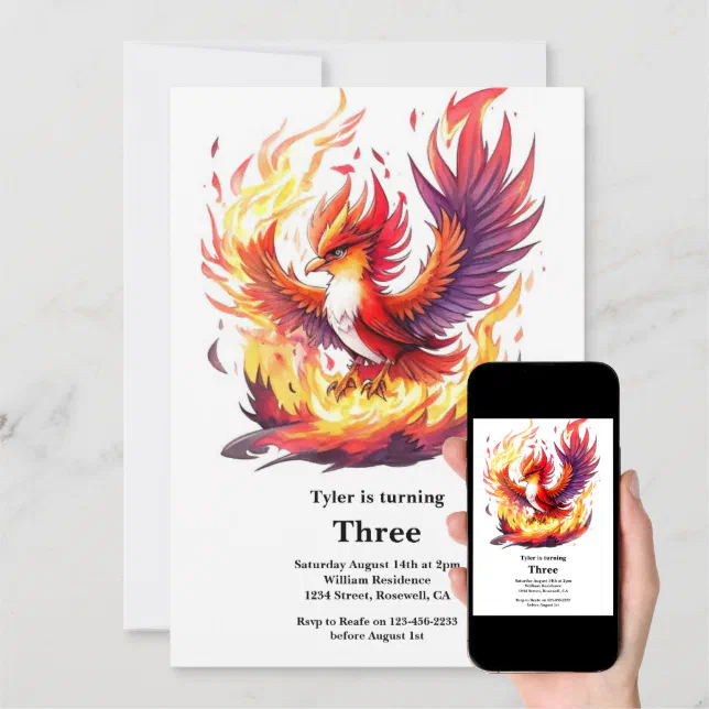 Phoenix Birthday Invitation | Zazzle