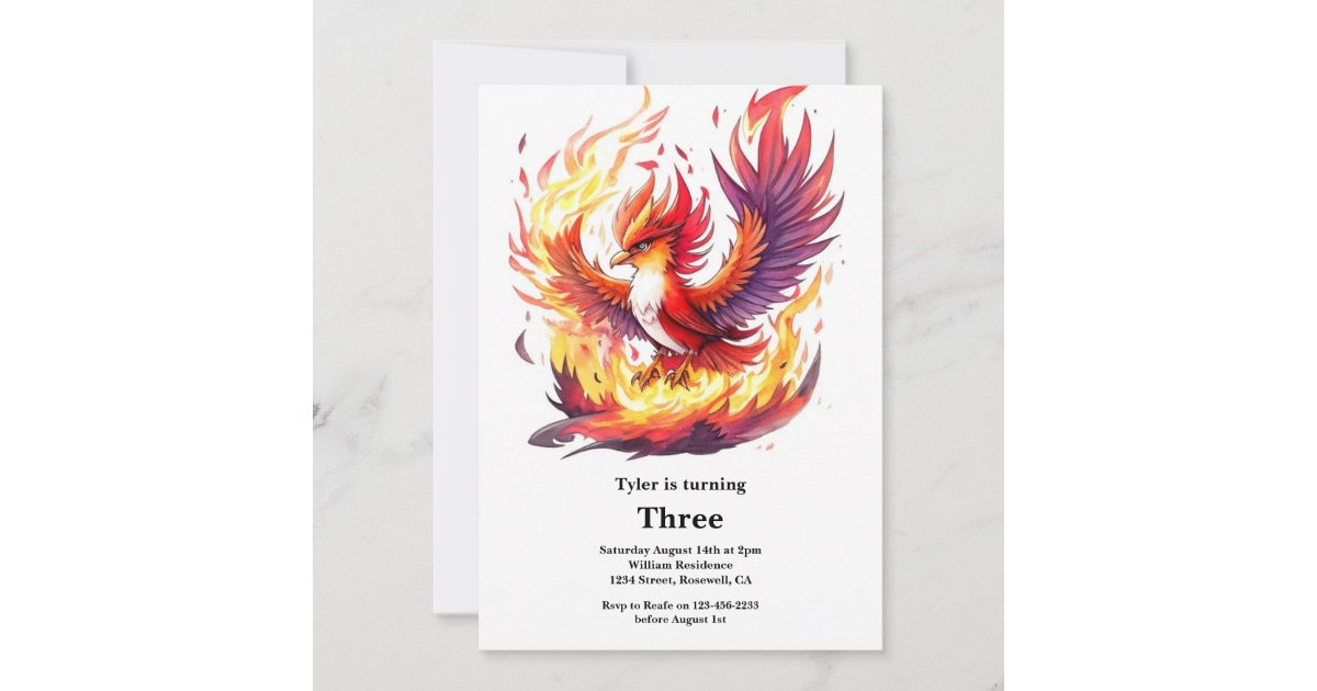 Phoenix Birthday Invitation | Zazzle
