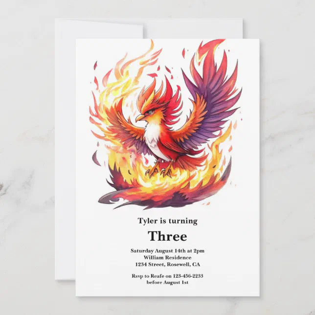 Phoenix Birthday Invitation | Zazzle