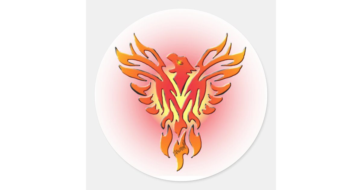 Phoenix Firebird Classic Round Sticker | Zazzle