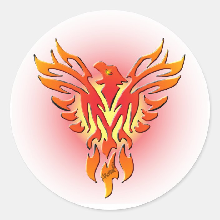 Phoenix Firebird Classic Round Sticker | Zazzle.com