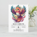 Phoenix Firebird Cute Birthday invitation | Zazzle