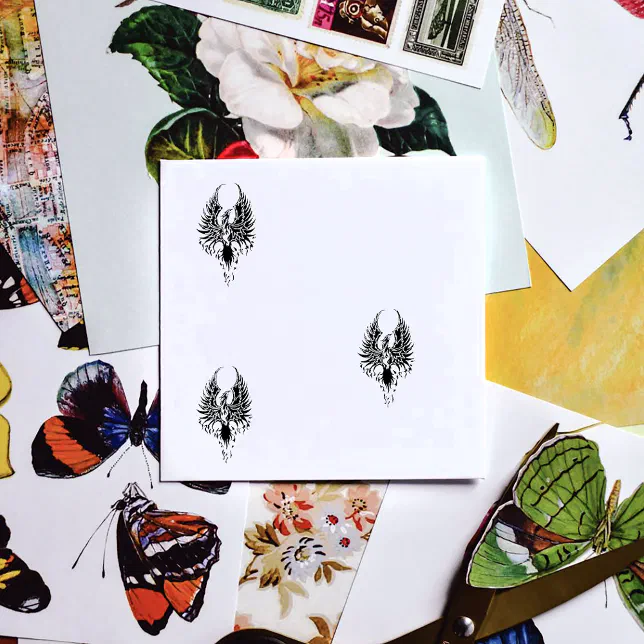 Phoenix Firebird Tribal flames Self-inking Stamp | Zazzle