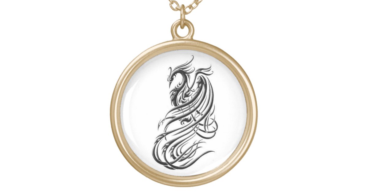 Phoenix Gold Plated Necklace | Zazzle