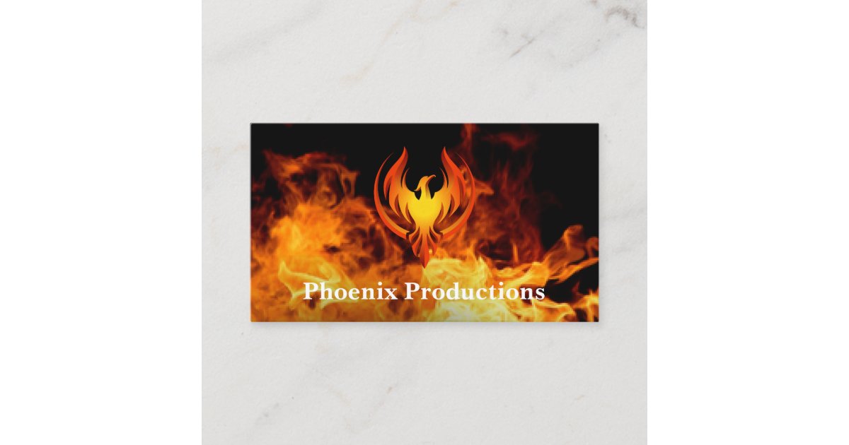 Phoenix Logo | Fire Background Business Card | Zazzle