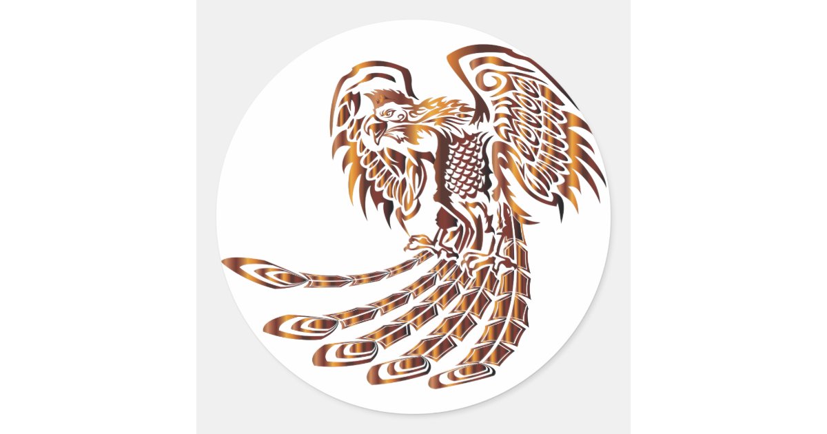 Phoenix Rising Classic Round Sticker | Zazzle