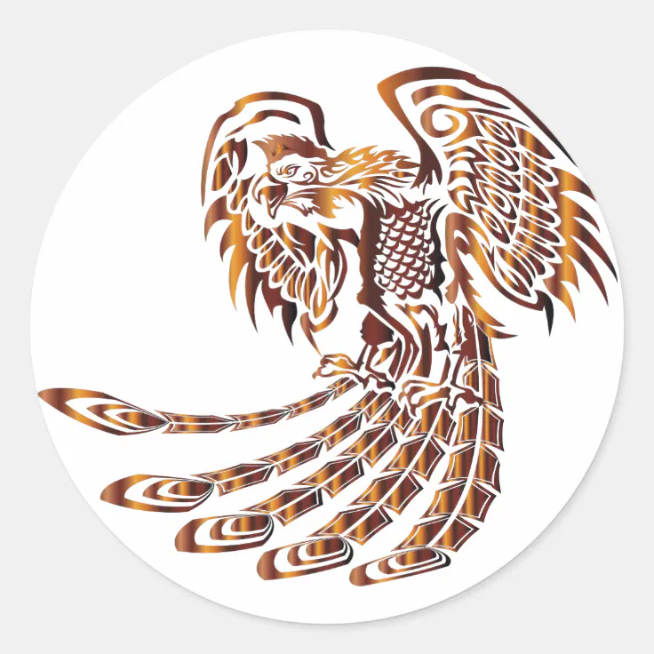 Phoenix Rising Classic Round Sticker | Zazzle