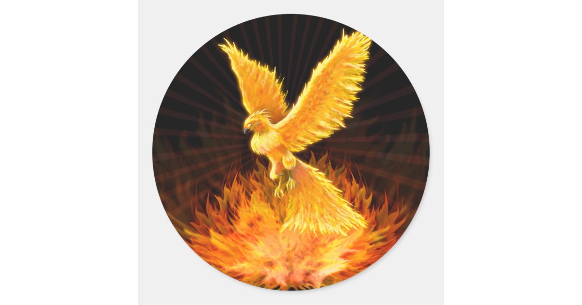 Phoenix Rising Classic Round Sticker | Zazzle