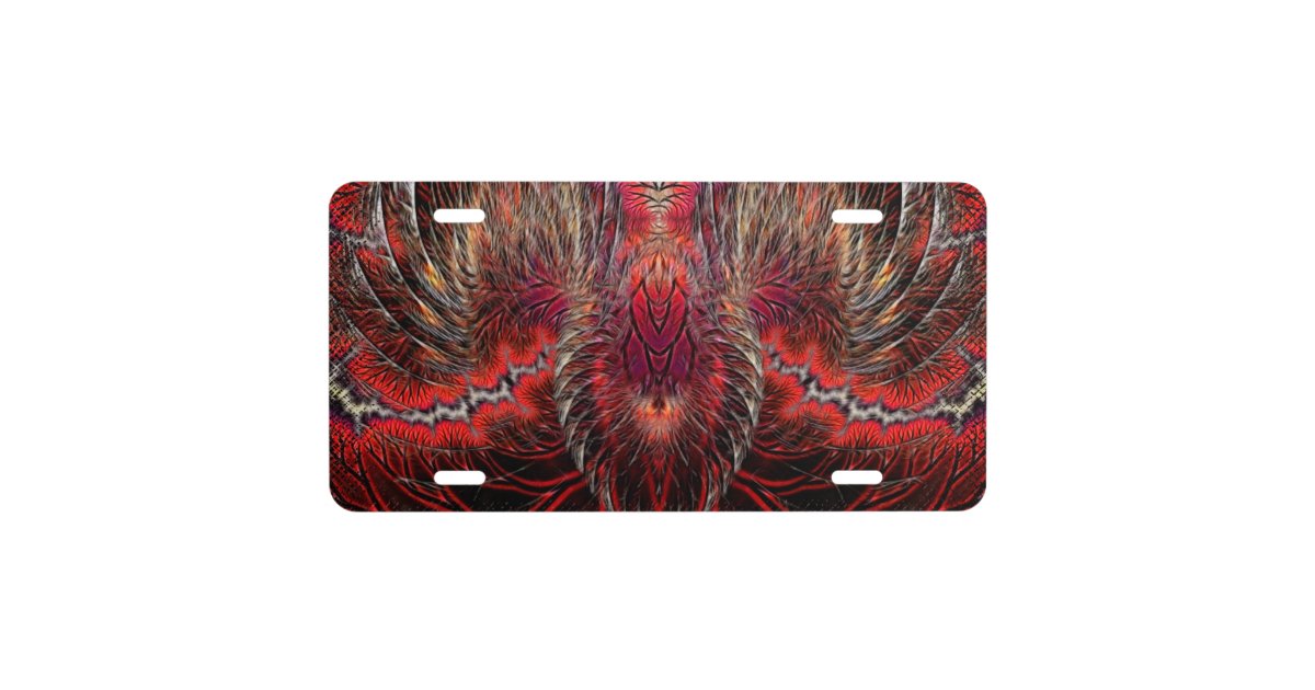 Phoenix Rising Fractal License Plate | Zazzle