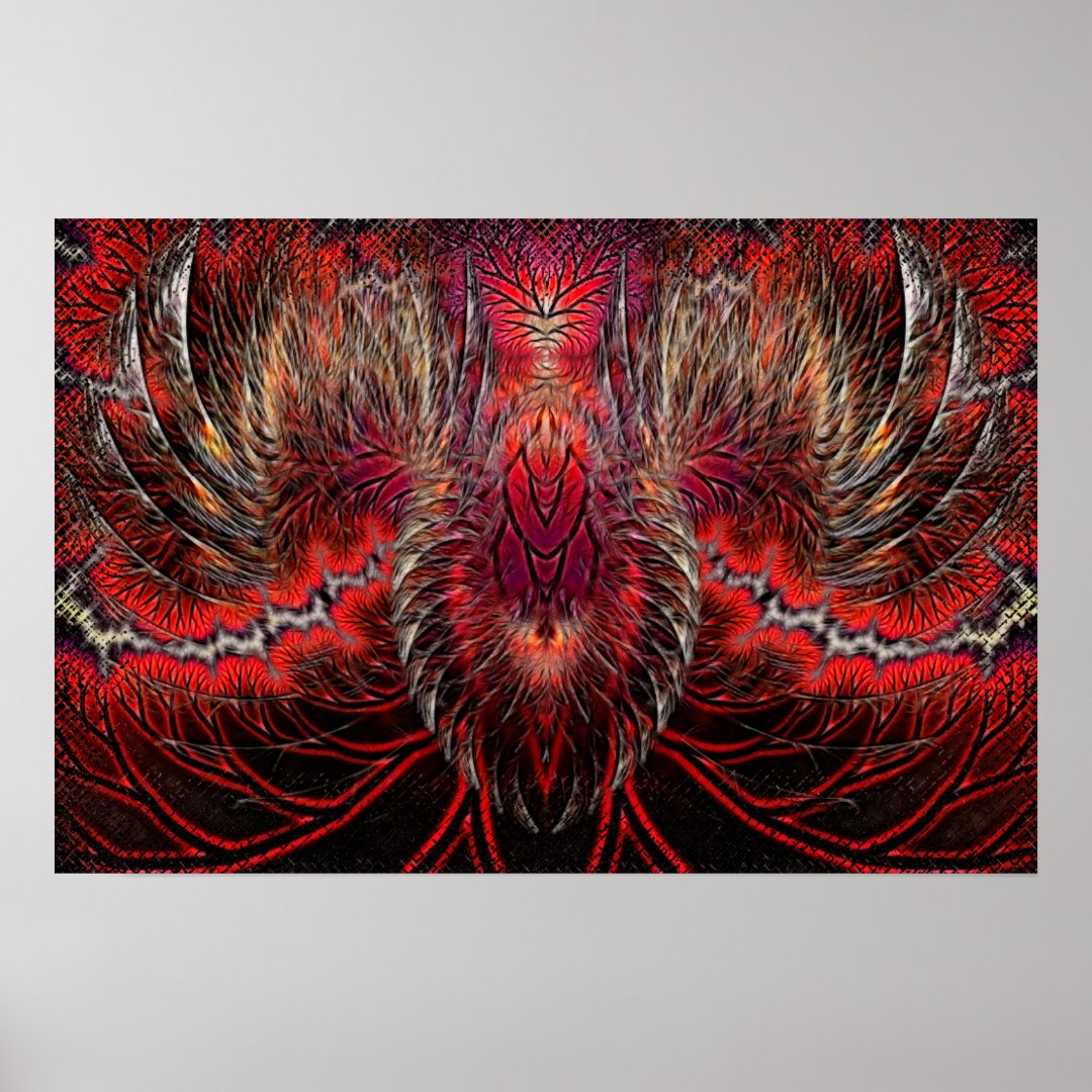 Phoenix Rising Fractal Poster | Zazzle