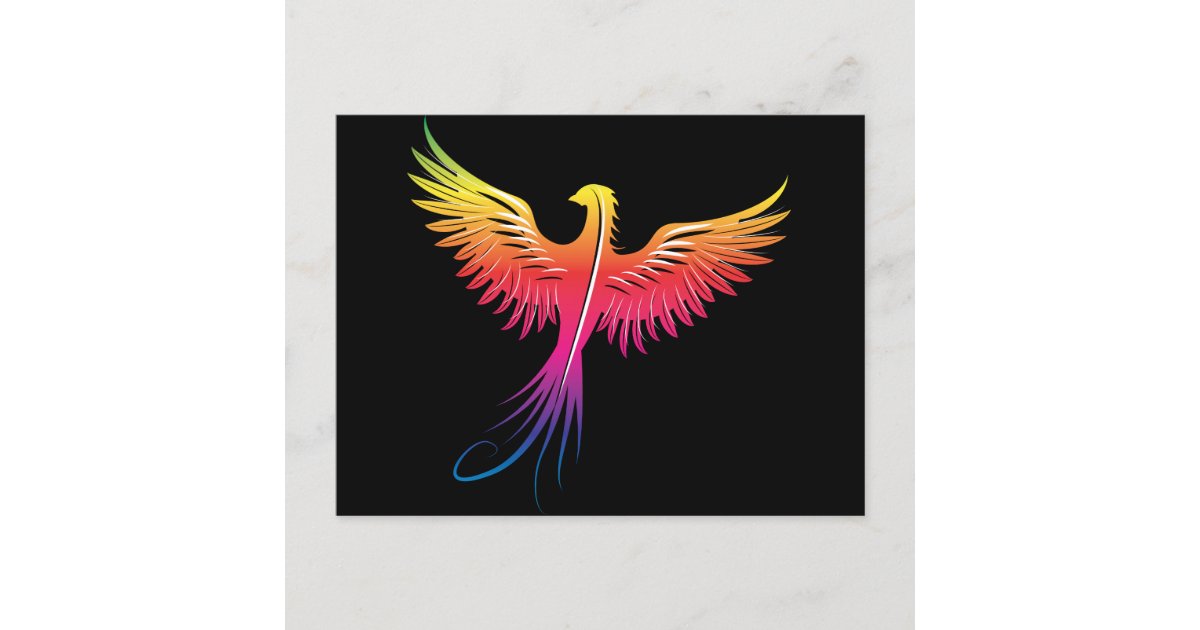 Phoenix rising from the ashes symbol postcard | Zazzle