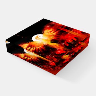 Phoenix Rising Glass Paperweight | Zazzle