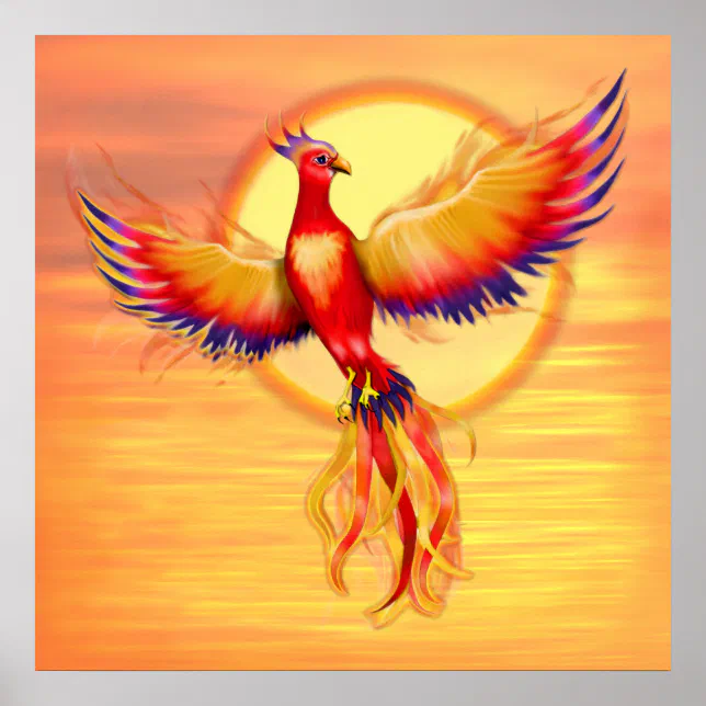 Phoenix Rising - Square Poster | Zazzle