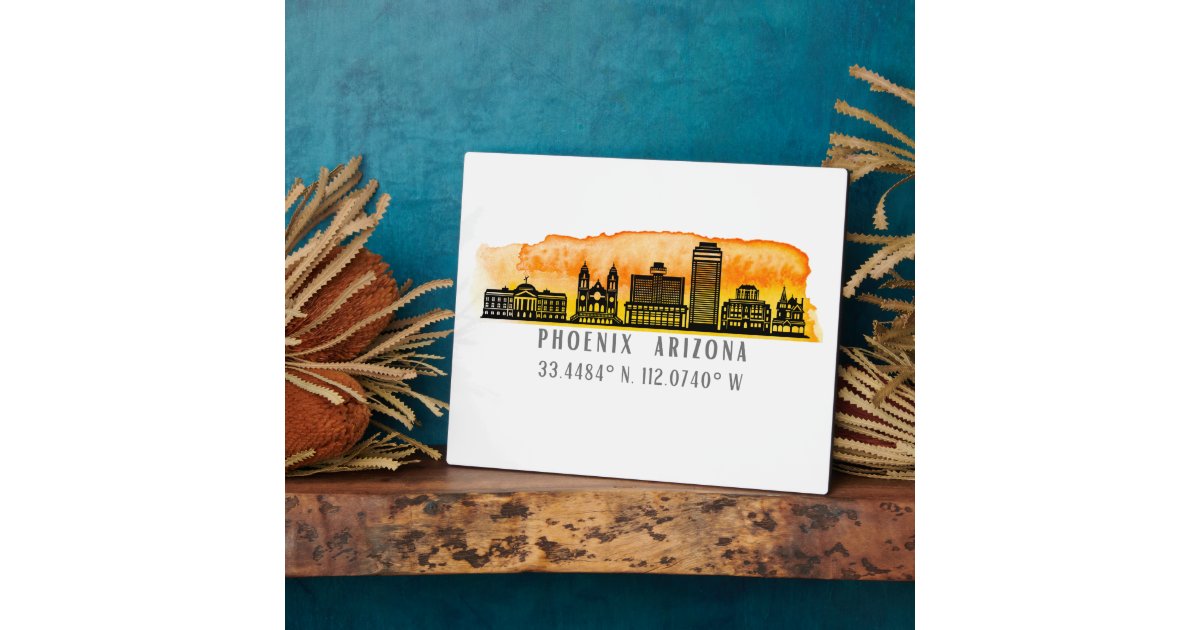 Phoenix Skyline Map Coordinates Plaque | Zazzle