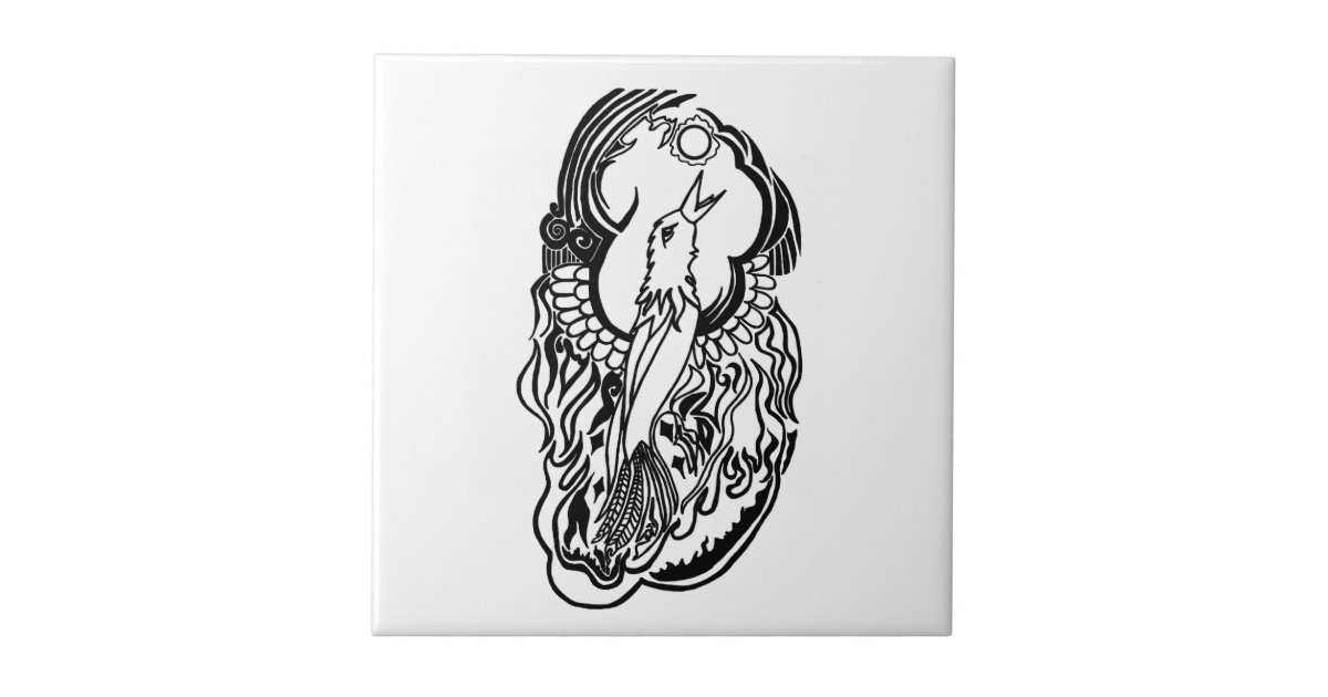 Phoenix Tattoo Ceramic Tile | Zazzle