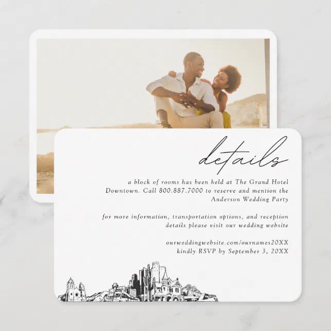 Phoenix Wedding Hotel Room Block Details Enclosure Card | Zazzle