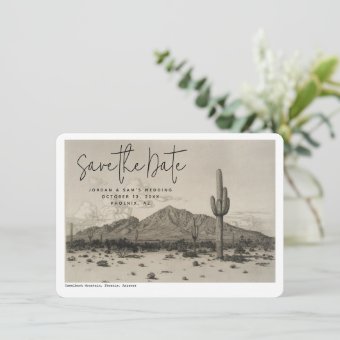 Phoenix Wedding Vintage Postcard Save the Date | Zazzle
