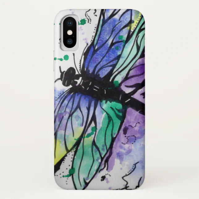 Phone case with watercolor dragonfly | Zazzle