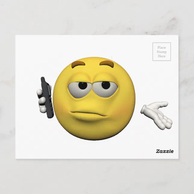Phone emoticon postcard | Zazzle