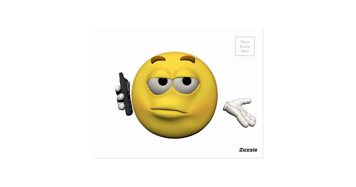 Phone emoticon postcard | Zazzle.com