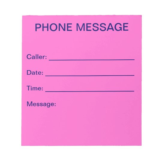 Phone Message Notepad (Light Pink) | Zazzle.com