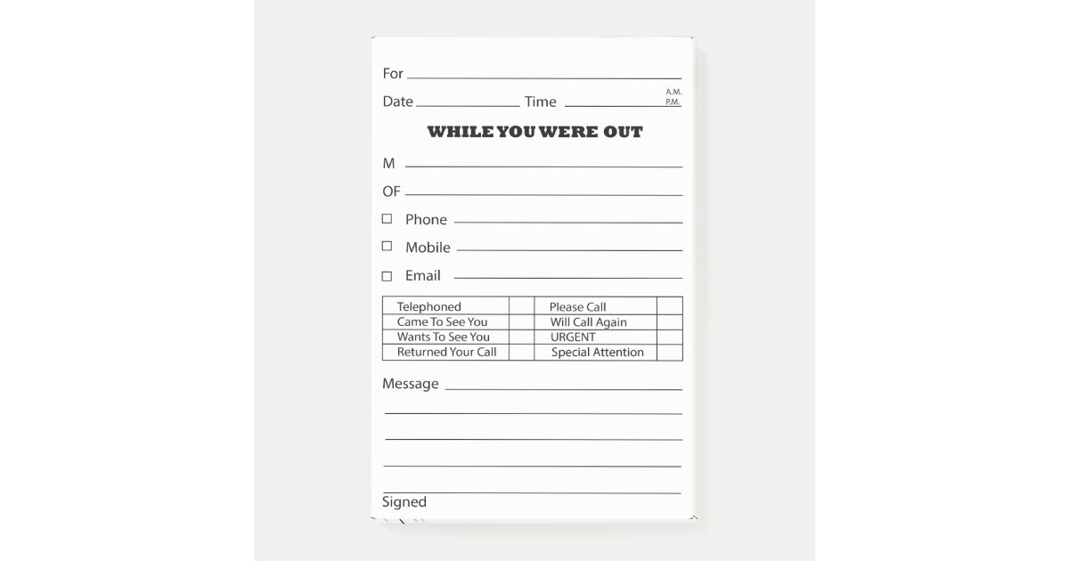 Phone Message Post It's Post-it Notes | Zazzle