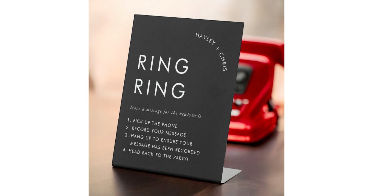Phone Message Wedding Audio Guest Book Pedestal Sign | Zazzle