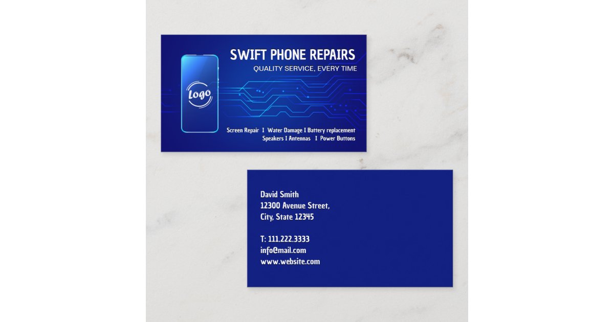 Phone Repair Business Card | Zazzle