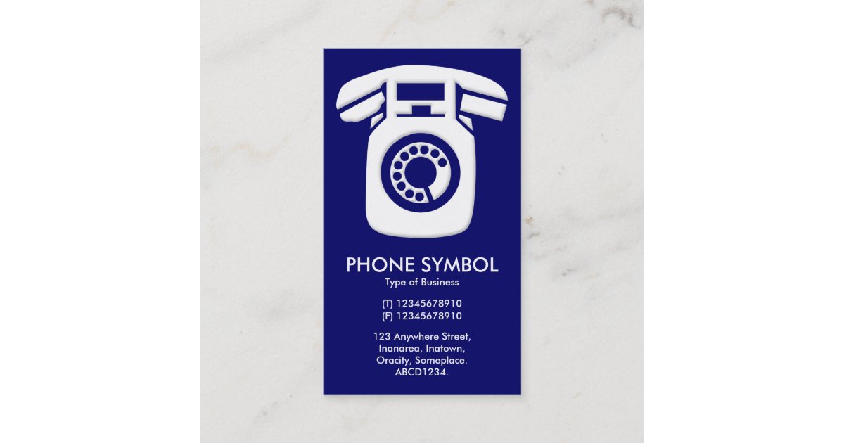 Phone Symbol - Dark Blue (000066) Business Card | Zazzle