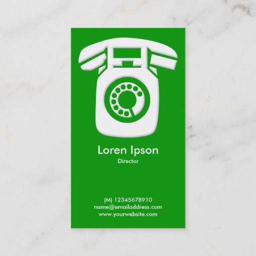 Phone Symbol - Green (009900) Business Card | Zazzle