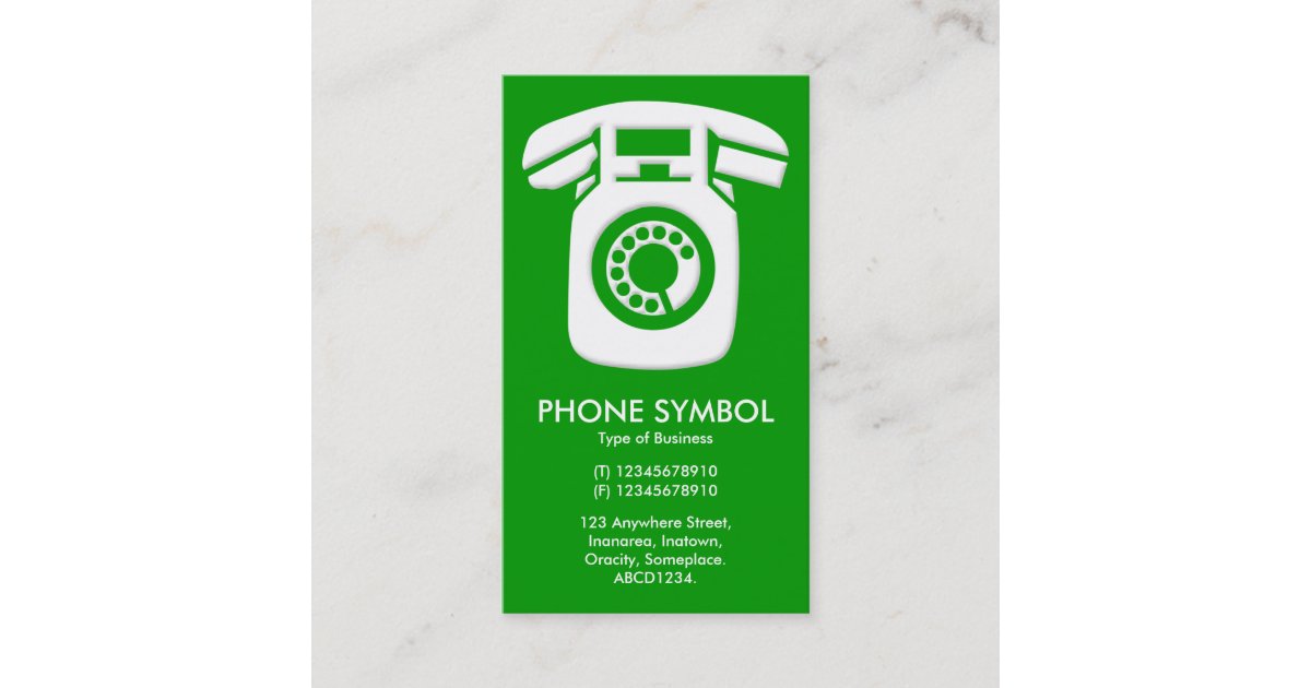 Phone Symbol - Green (009900) Business Card | Zazzle