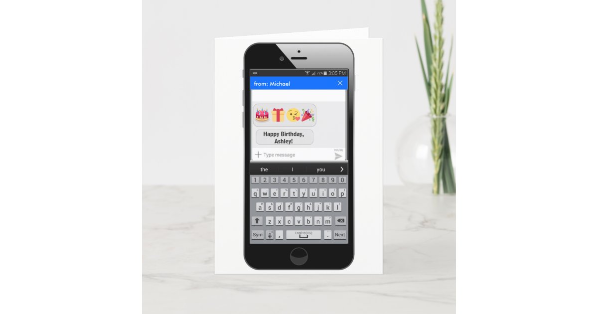 Phone Text Message - Happy Birthday Card | Zazzle.com