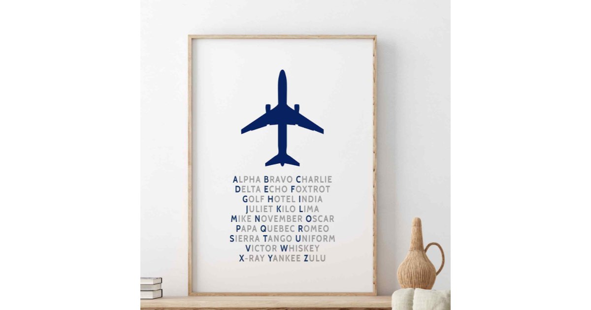 Phonetic Alphabet, Aviation Wall Art, Pilot Gift Poster | Zazzle