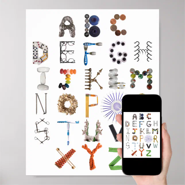 Phonetic Alphabet Every Day Object Alphabet Poster | Zazzle