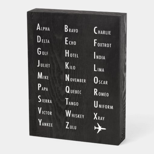 Phonetic Alphabet Reference Office Decor Wooden Box Sign | Zazzle