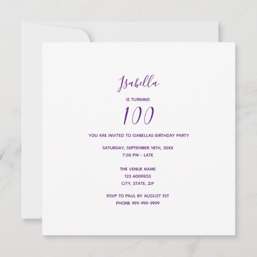 Photo 100th birthday party hello 100 invitation | Zazzle