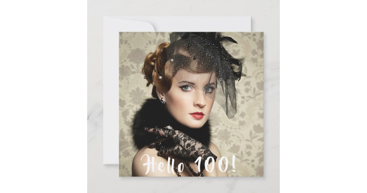 Photo 100th birthday party hello 100 invitation | Zazzle