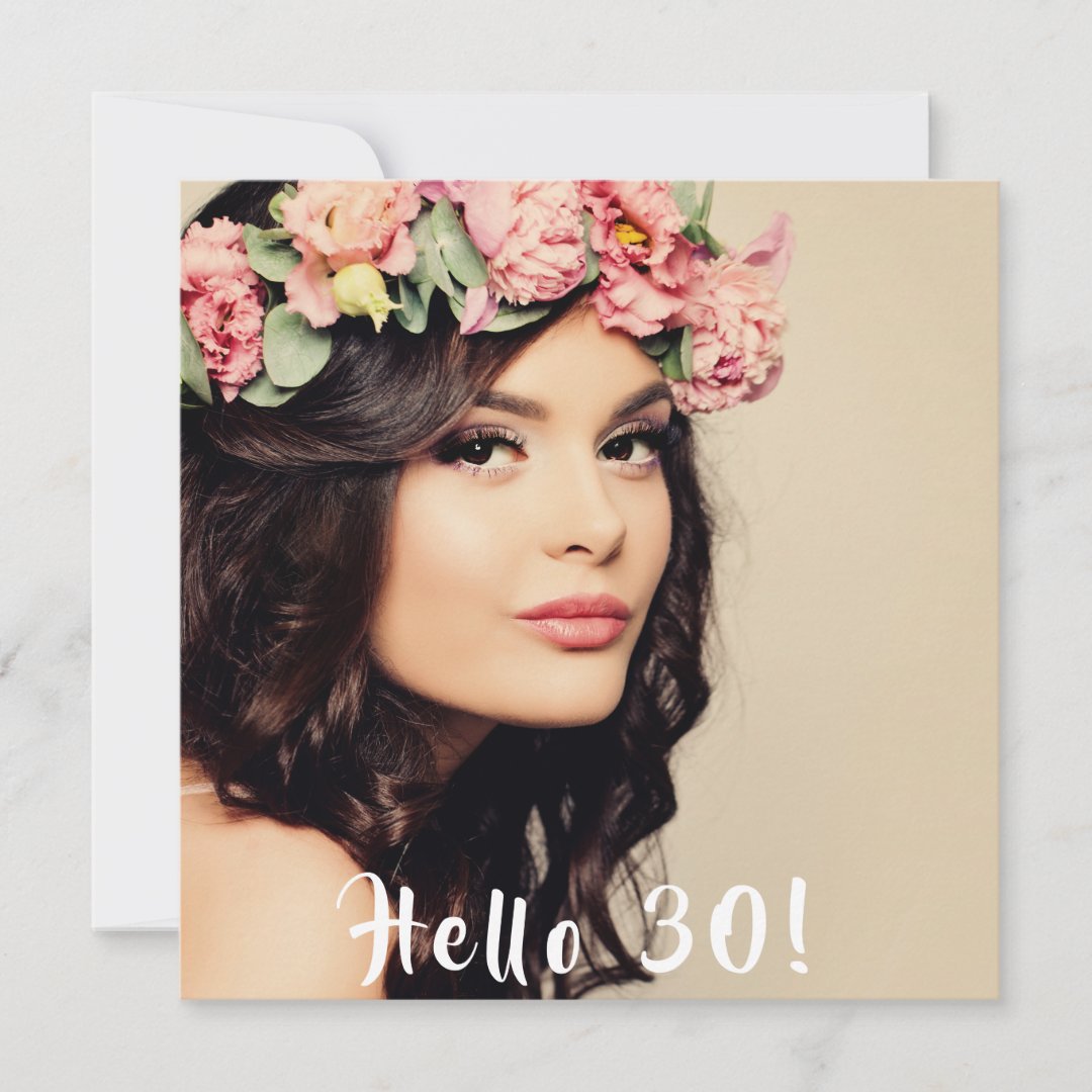 Photo 30th birthday party hello 30 invitation | Zazzle