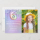 Photo 6th Purple Pink Glitter Birthday Party Invitation | Zazzle