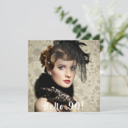 Photo 90th birthday party hello 90 invitation | Zazzle