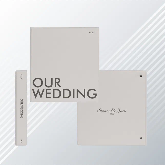 Photo Album Binder | Our Wedding | Light Neutral | Zazzle