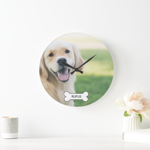 Photo And Name Custom Made Personalized Large Clock | Zazzle