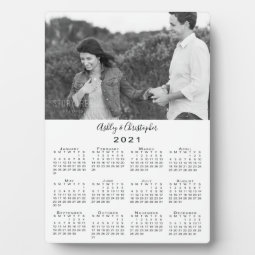 Photo and Names Personalized 2021 Calendar Desktop Plaque | Zazzle