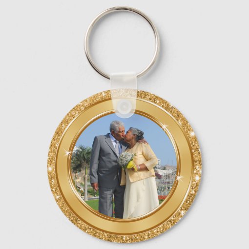 Photo and Personalized 50th Anniversary Favors Keychain | Zazzle