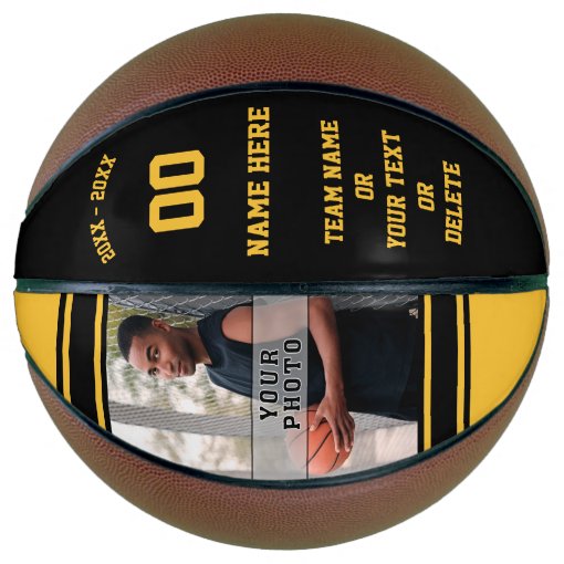Photo and Personalized Basketball Ball for Seniors | Zazzle