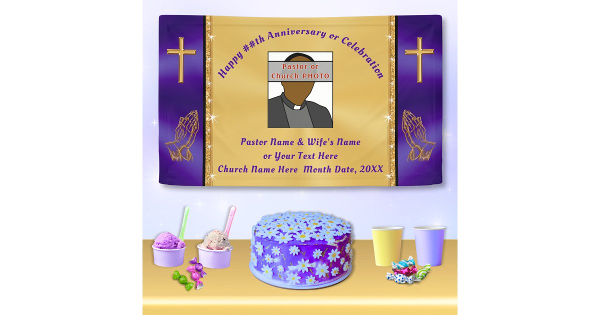 Photo and Personalized Church Anniversary Banner | Zazzle