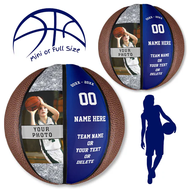 Photo and Personalized Girls Basketball Ball | Zazzle