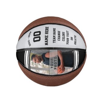 PHOTO and Personalized Mini Basketball Your Colors | Zazzle