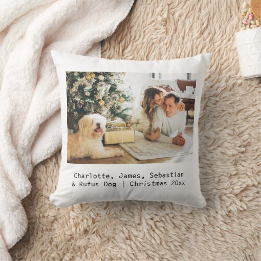 Photo and Text Custom Personalized Throw Pillow | Zazzle